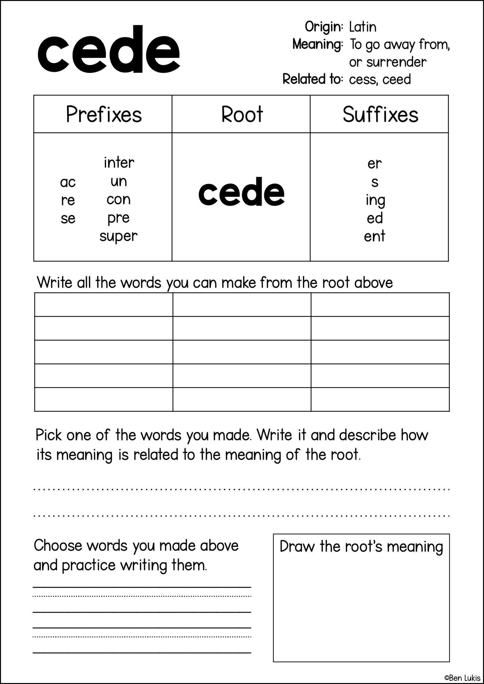 Making Words With Word Bases, Prefixes and Suffixes, Word Study ...