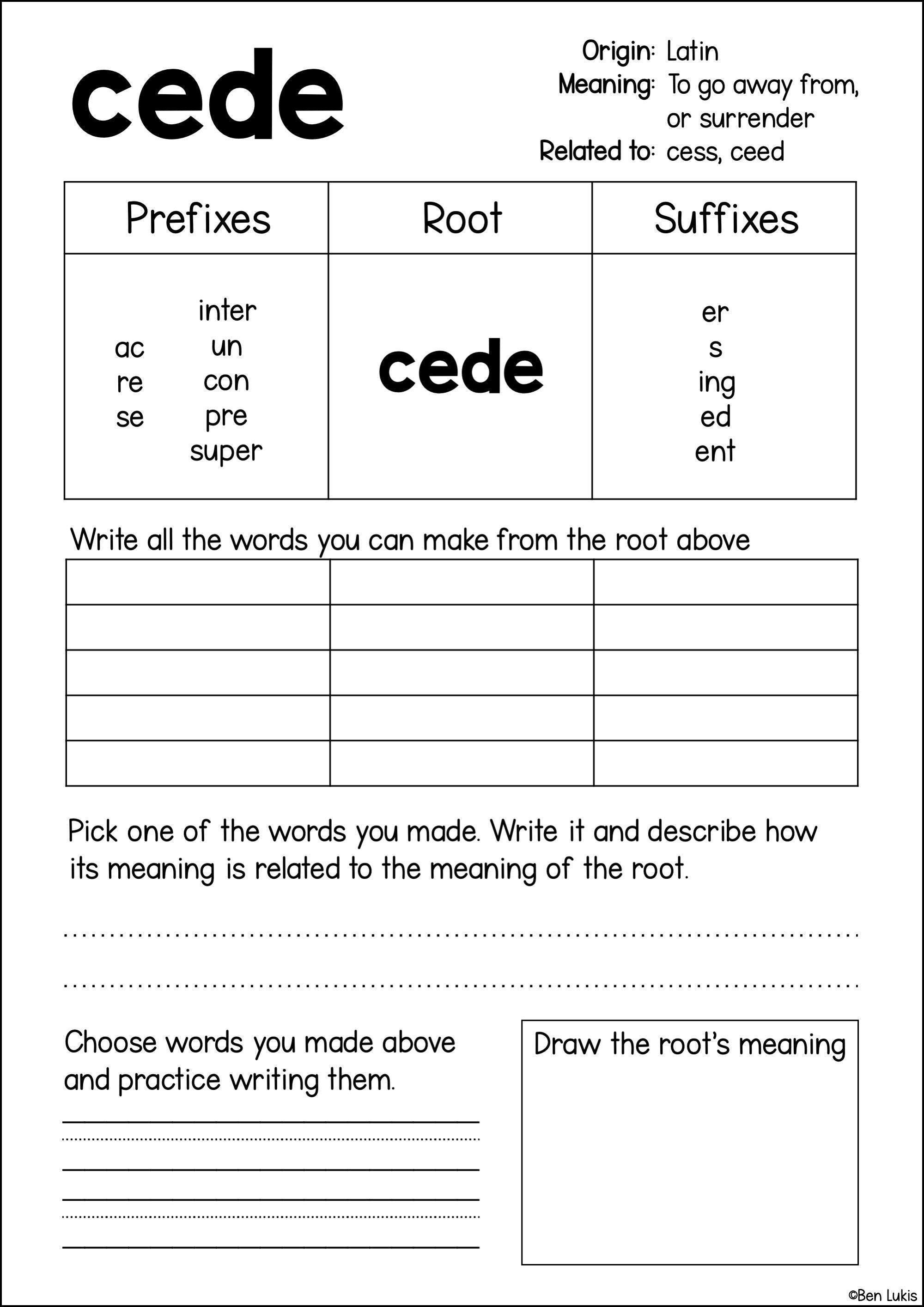 Making Words With Word Bases, Prefixes and Suffixes, Word Study ...