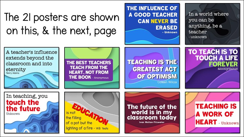 Motivational Quote Posters for Teachers, Staff Morale Boosters ...