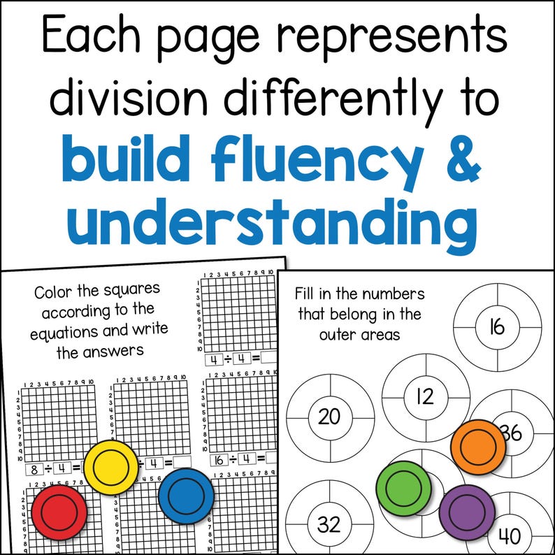 Division Worksheets, Divide by 4 Practice, Homeschool Math Activity ...