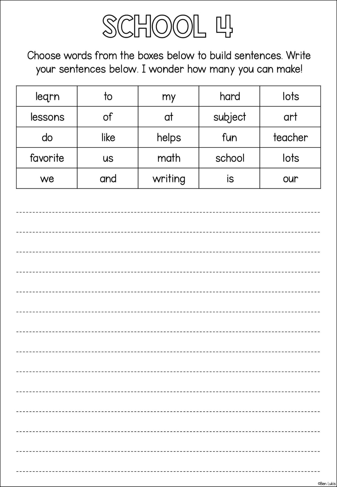 Building Sentences With Sentence Writing Prompts, Writing Sentences ...