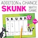 Skunk Math Game, Addition Probability and Chance Printable PDF Game to ...