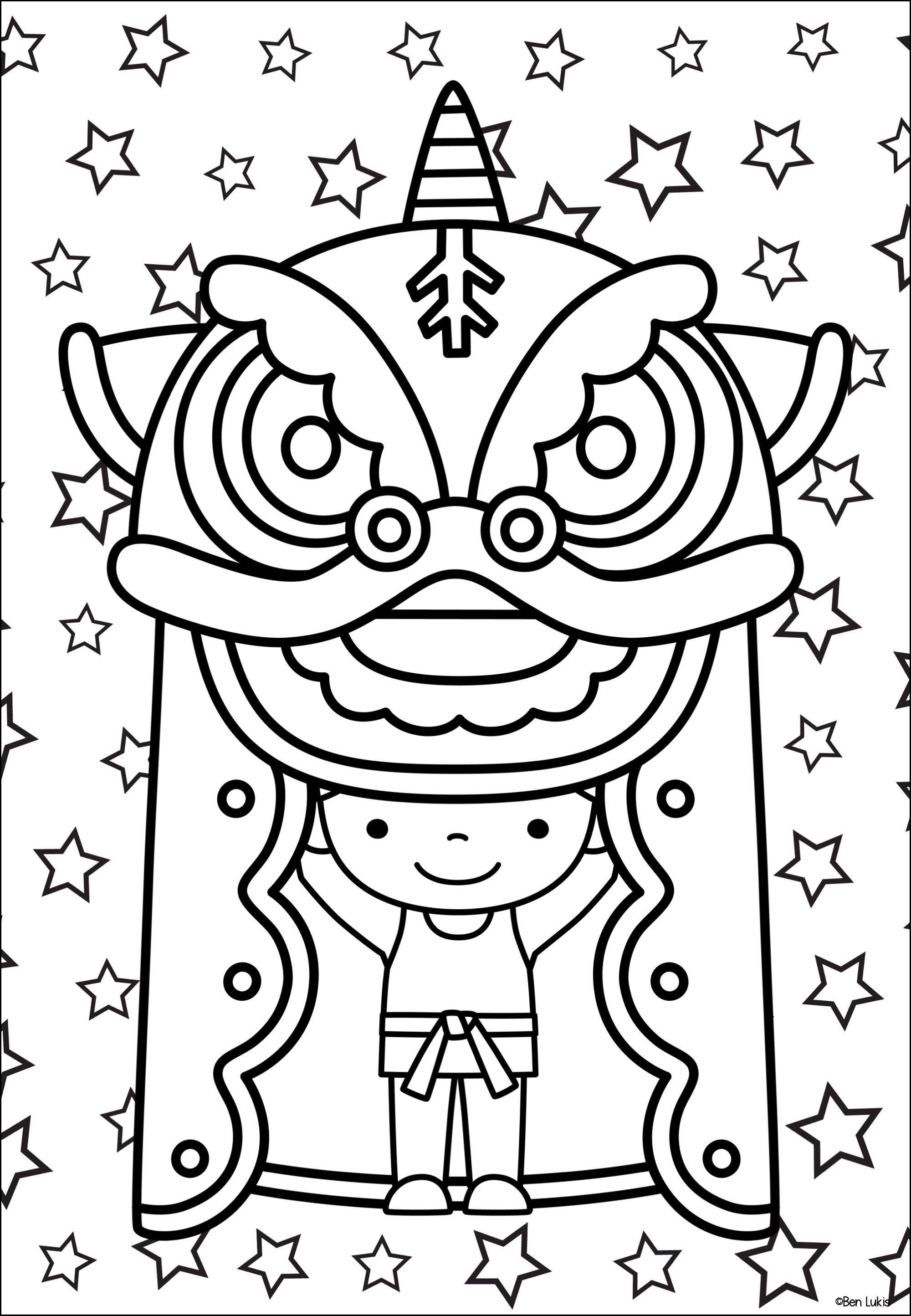 Chinese New Year Coloring Pages, Digital Download, Kids Activity ...