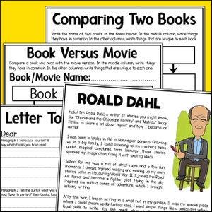 Roald Dahl Author Study Worksheets, PDF Printable Homeschool Learning ...