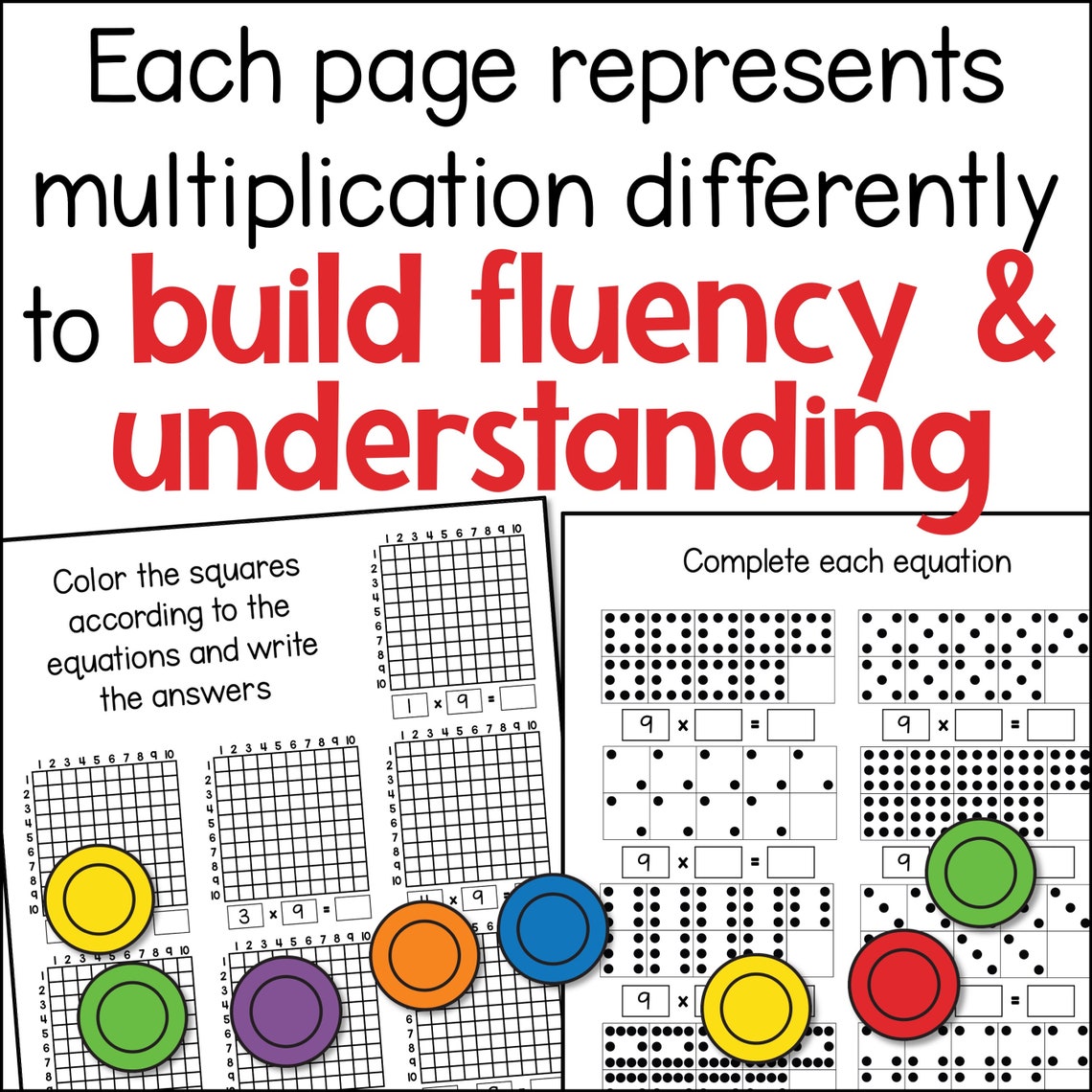 Multiplication Practice Worksheets for 9 Times (Instant Download) - Etsy