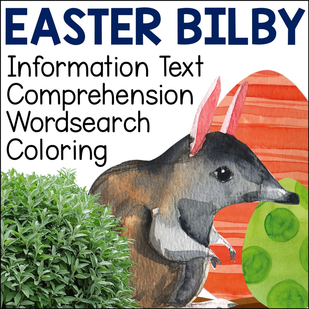 Easter Bilby Activities Reading Comprehension Word Search - Etsy