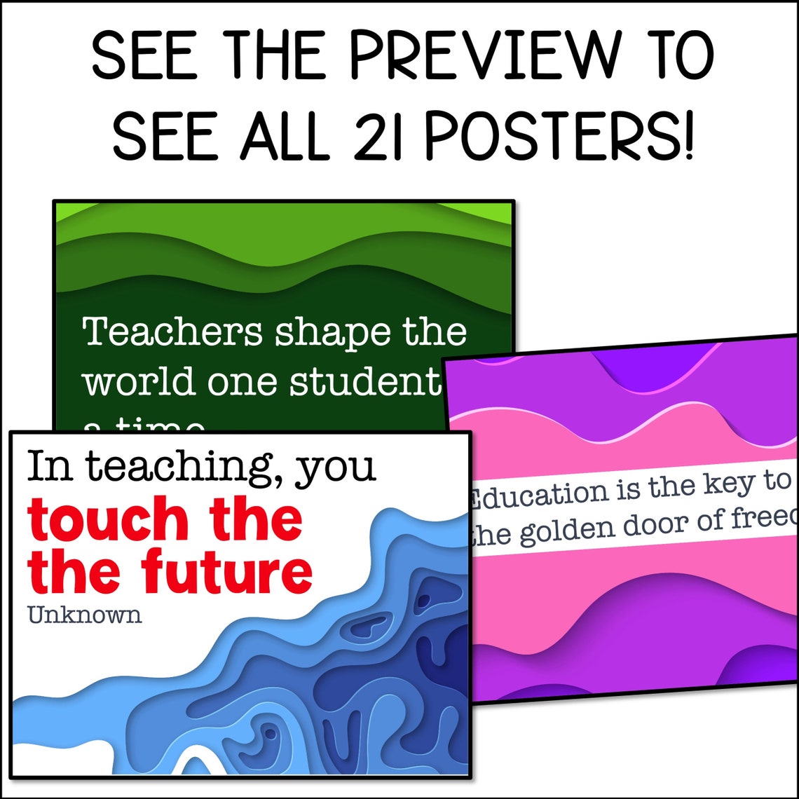 Motivational Quote Posters for Teachers, Staff Morale Boosters ...