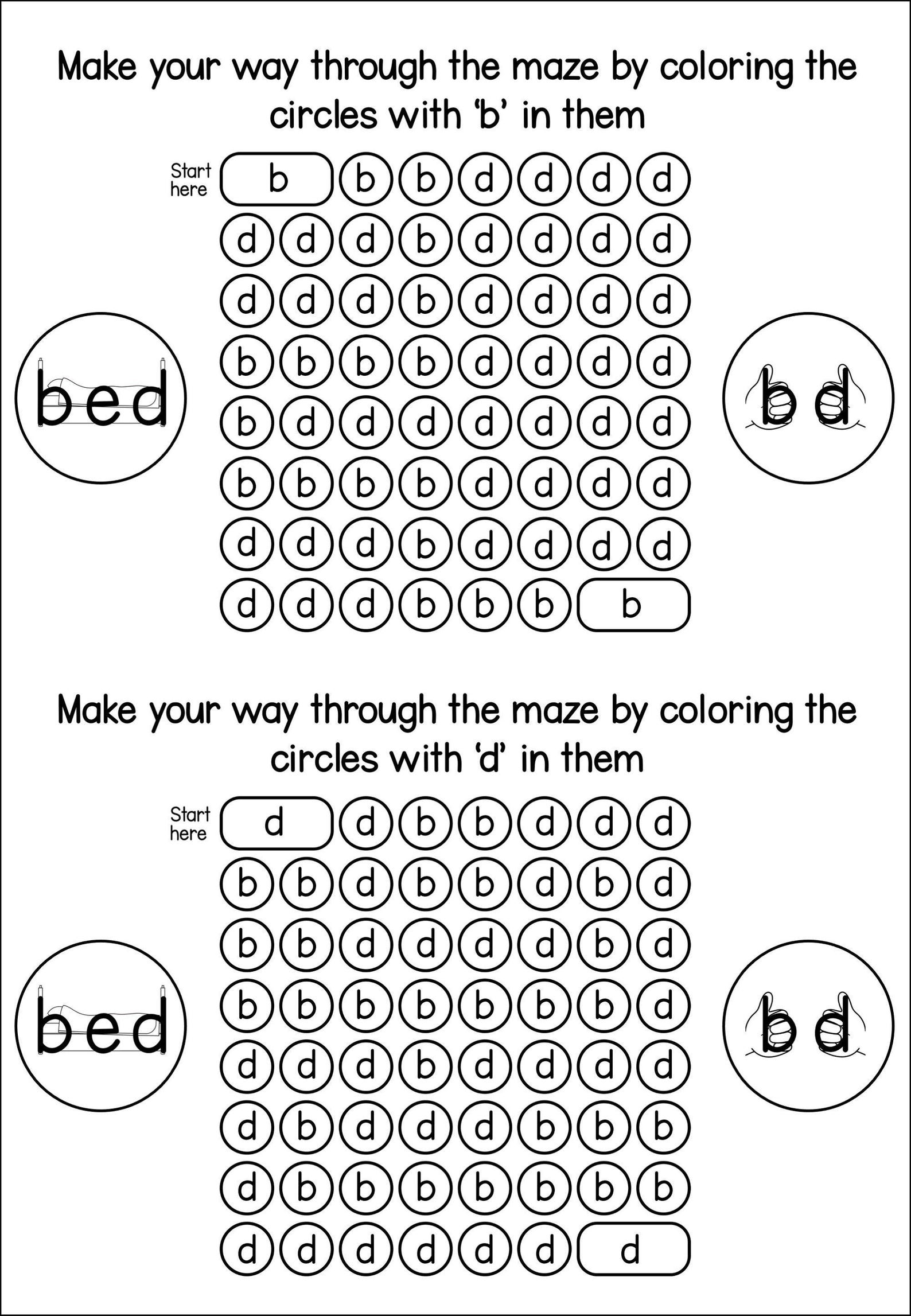 B D Letter Reversals Handwriting Practice Visuals, Posters & Worksheets ...