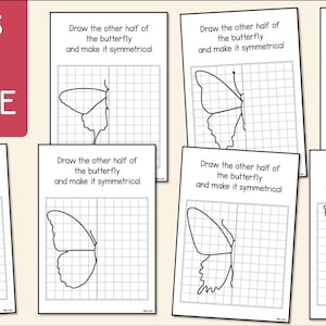 Symmetry Drawing of Butterflies, Art and Math Worksheets, Butterfly ...