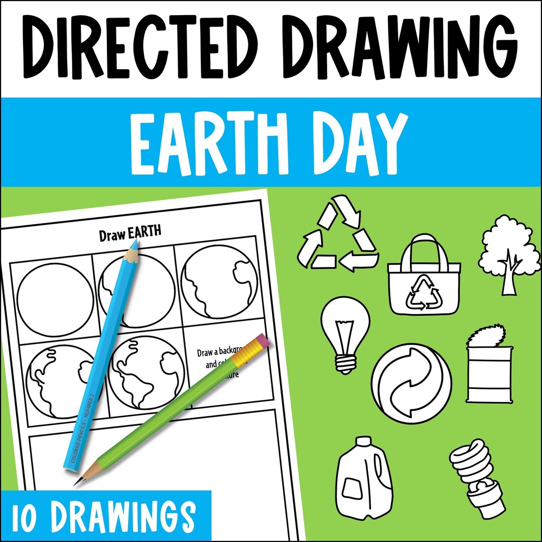 Earth Day Directed Drawings, Reduce Reuse Recycle, How to Draw a Tree ...