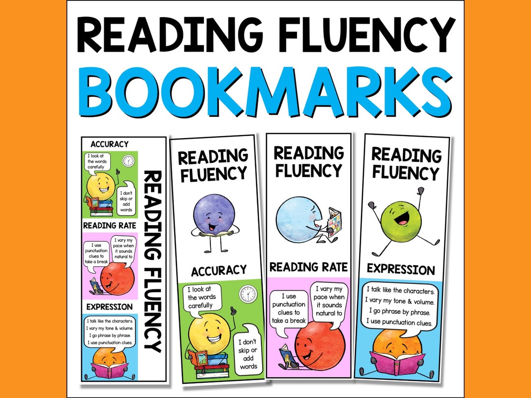 Reading Fluency Bookmarks for Kids, Printable Homeschool & Home Reading ...