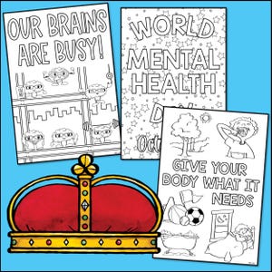 World Mental Health Day Coloring Pages, Digital Download, Self Care ...