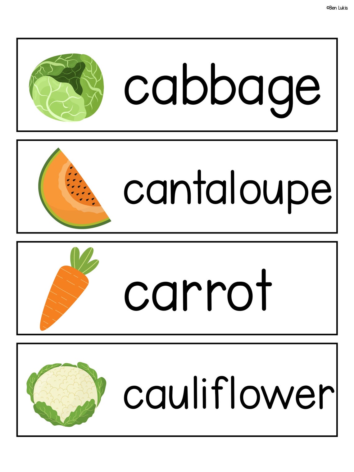 Fruit and Vegetables Names for Classroom Wall Display Word - Etsy