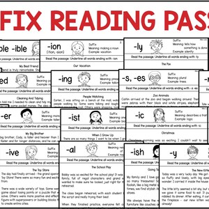 Prefix and Suffix Morphology Reading Passages for Kids Learning About ...