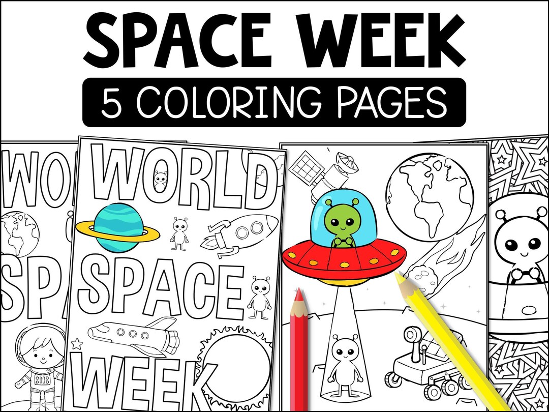 World Space Week Coloring Pages, Kids Activity (digital Download) - Etsy