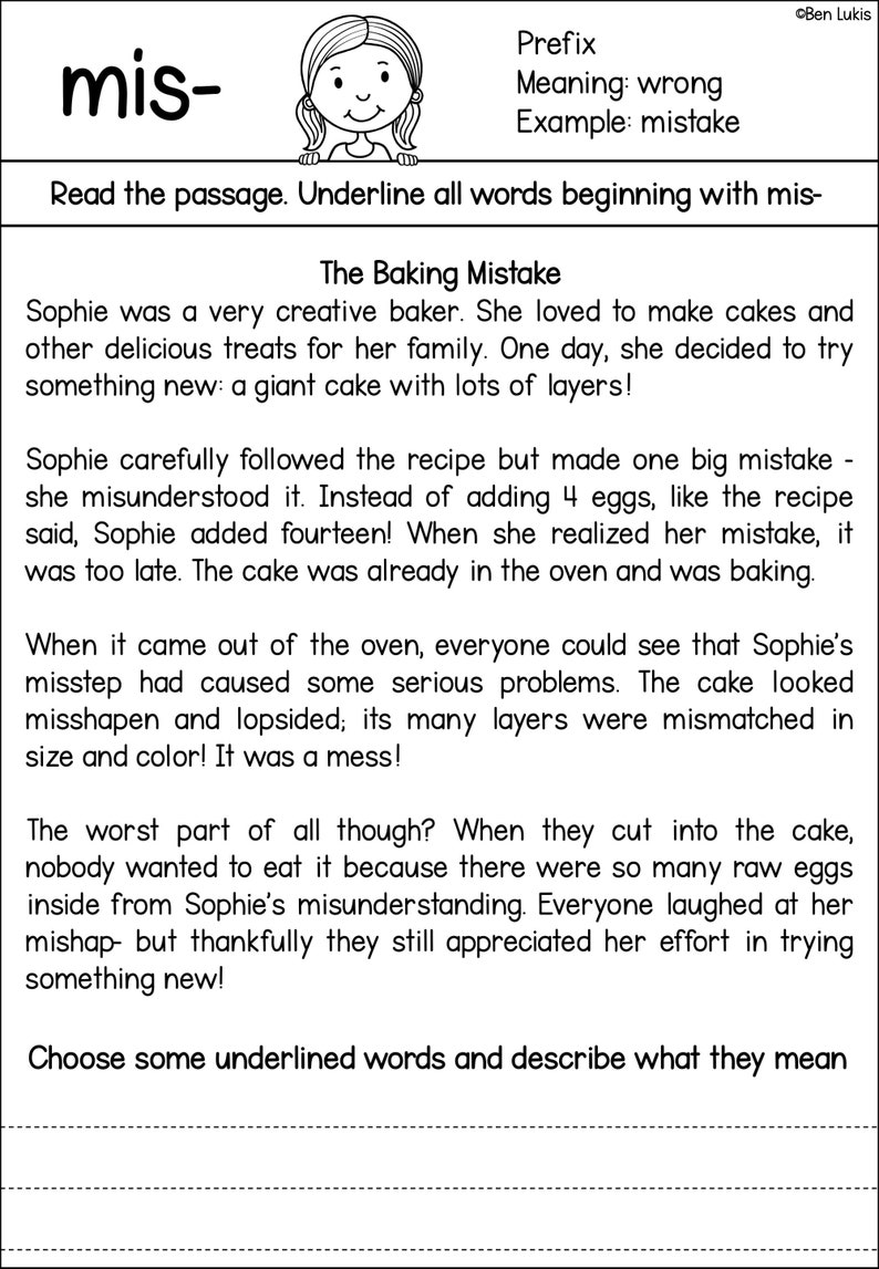 Prefix and Suffix Morphology Reading Passages for Kids Learning About ...