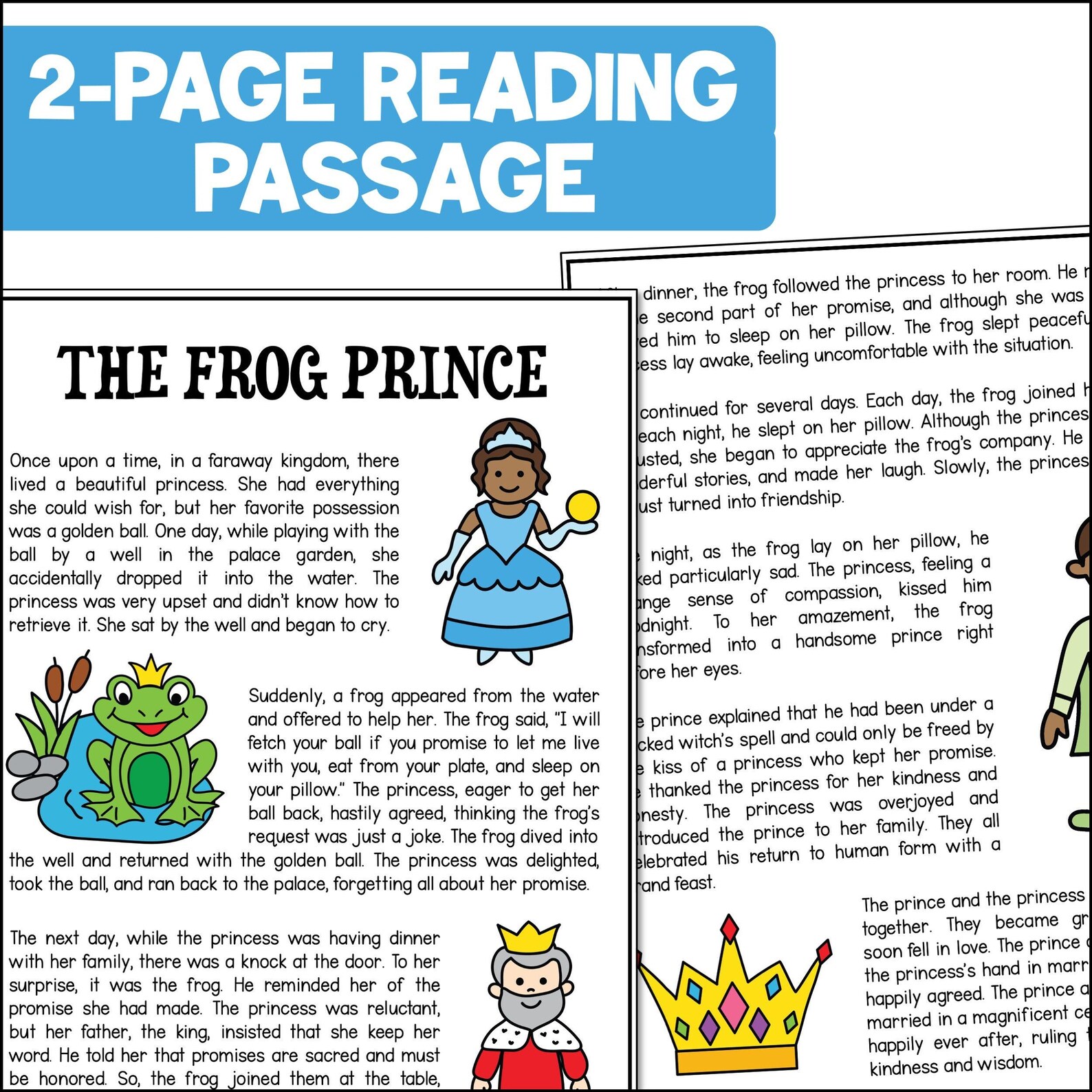 The Frog Prince Activity Pack, Reading Comprehension Worksheets, Word ...