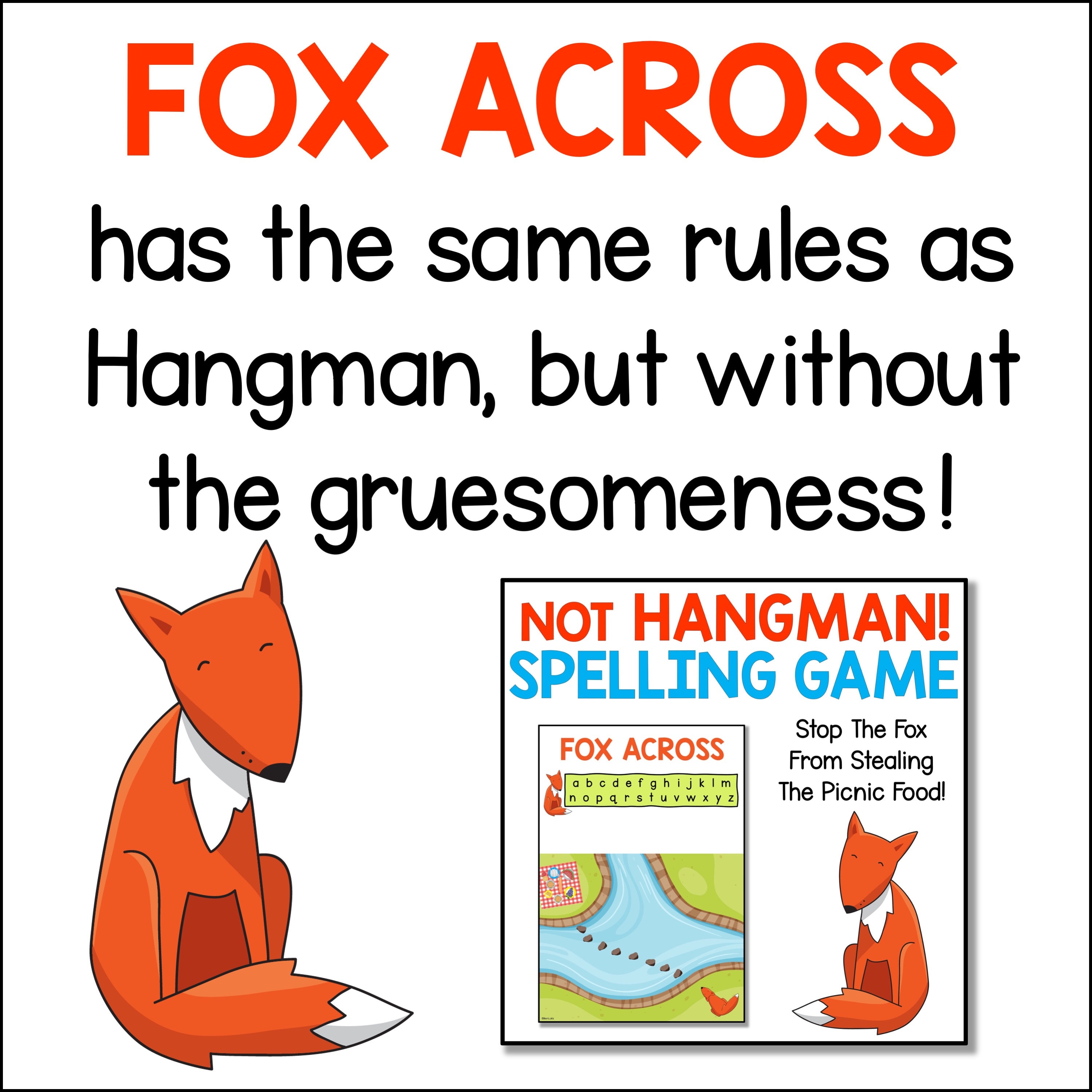 Hangman Alternative Spelling Game, Fun Spelling Activity, Fox Across ...
