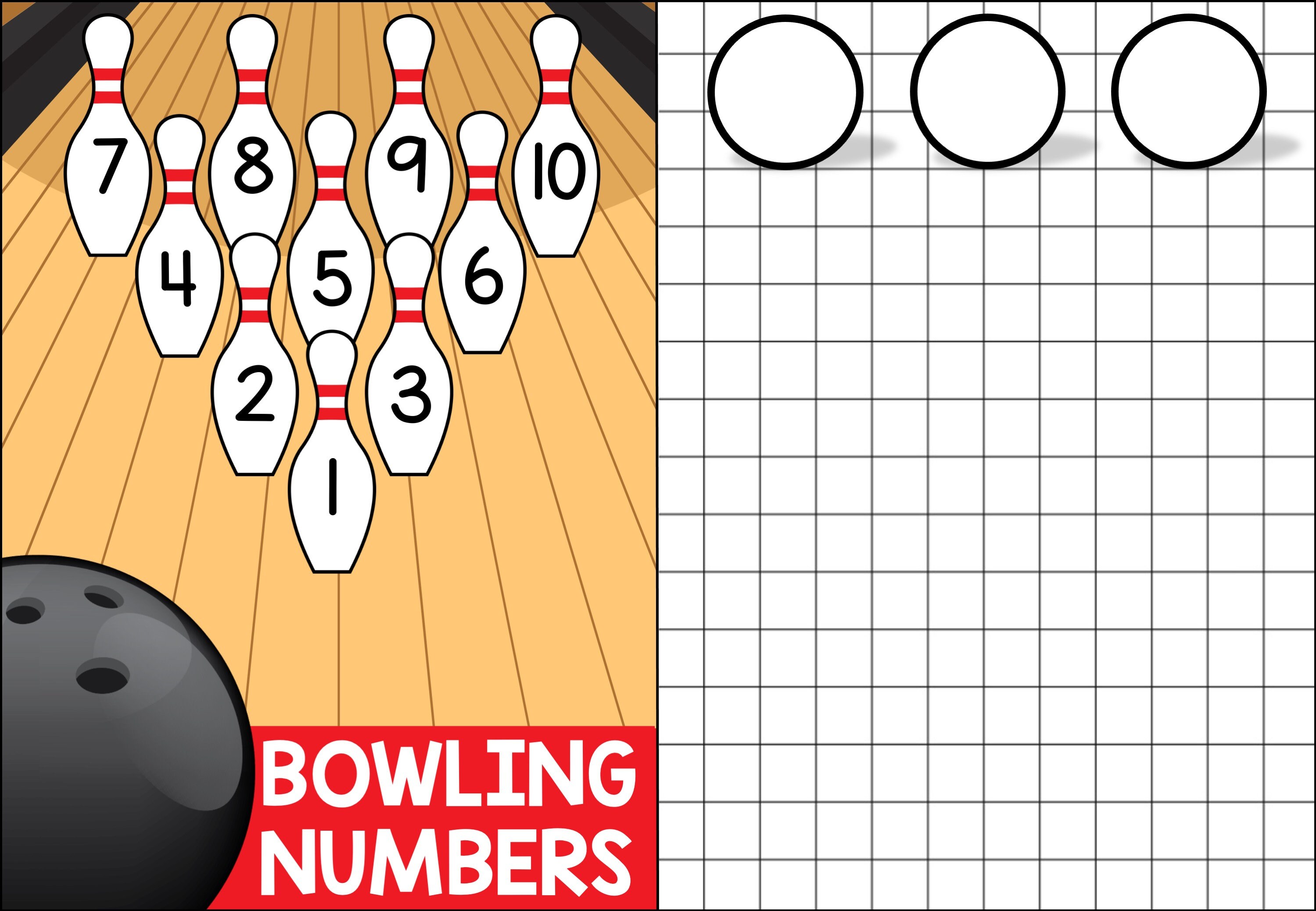 Four Operations Math Game, Bowling Numbers, Math Facts Printable PDF ...