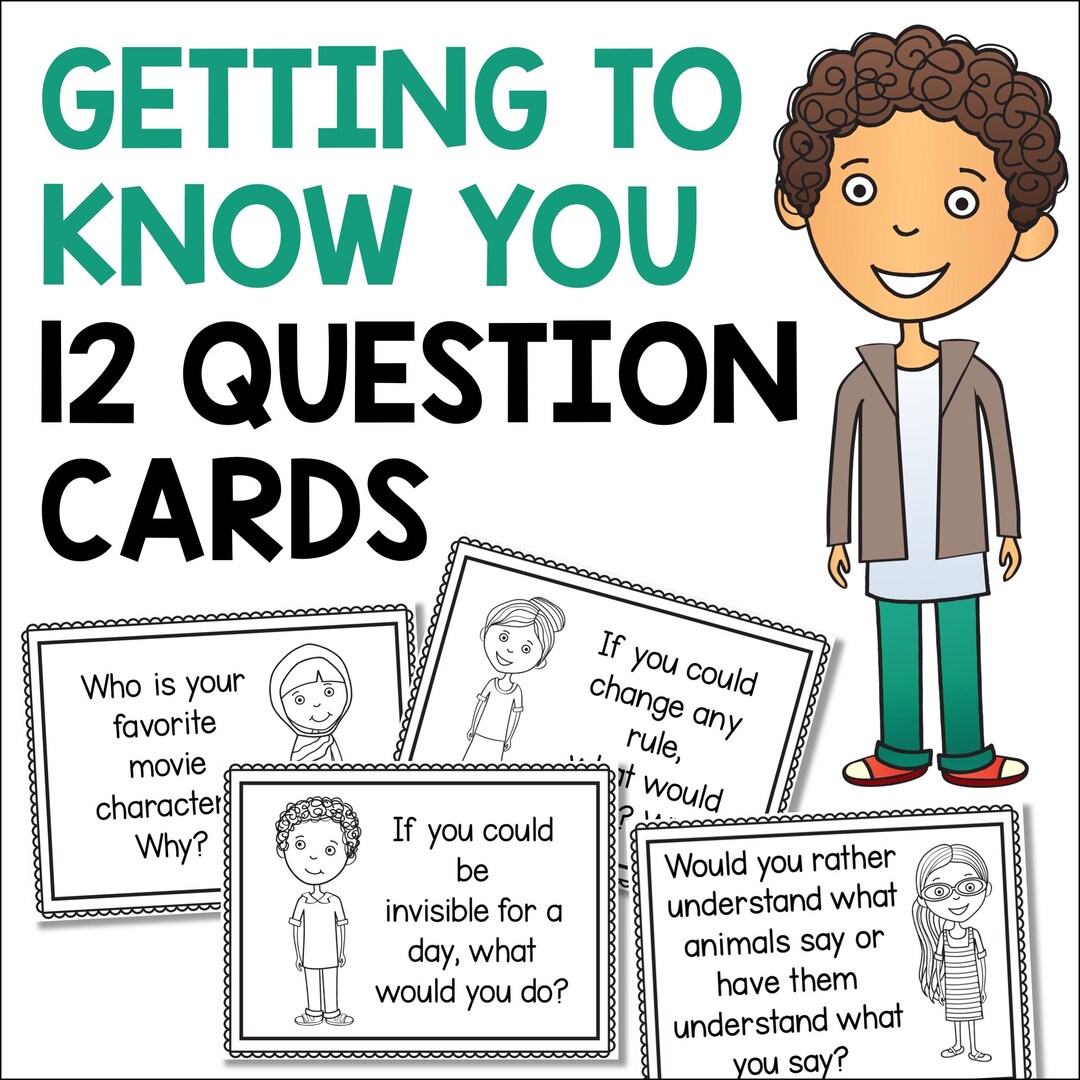 Getting to Know You Question Cards for Back to School, Questions to ...