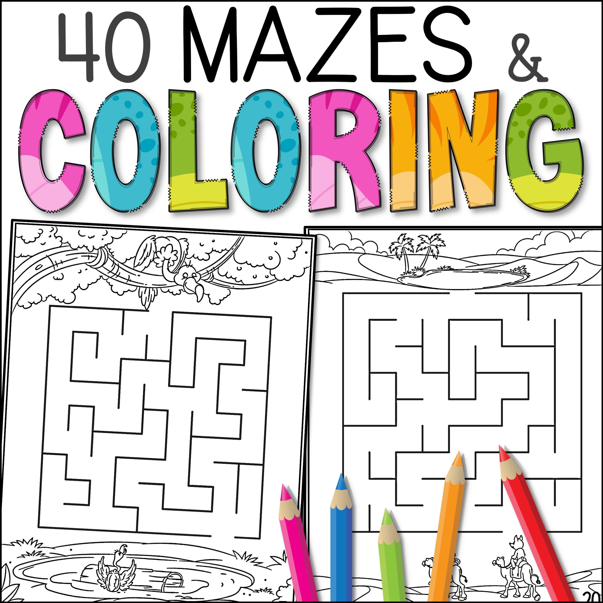 Colored Mazes For Kids