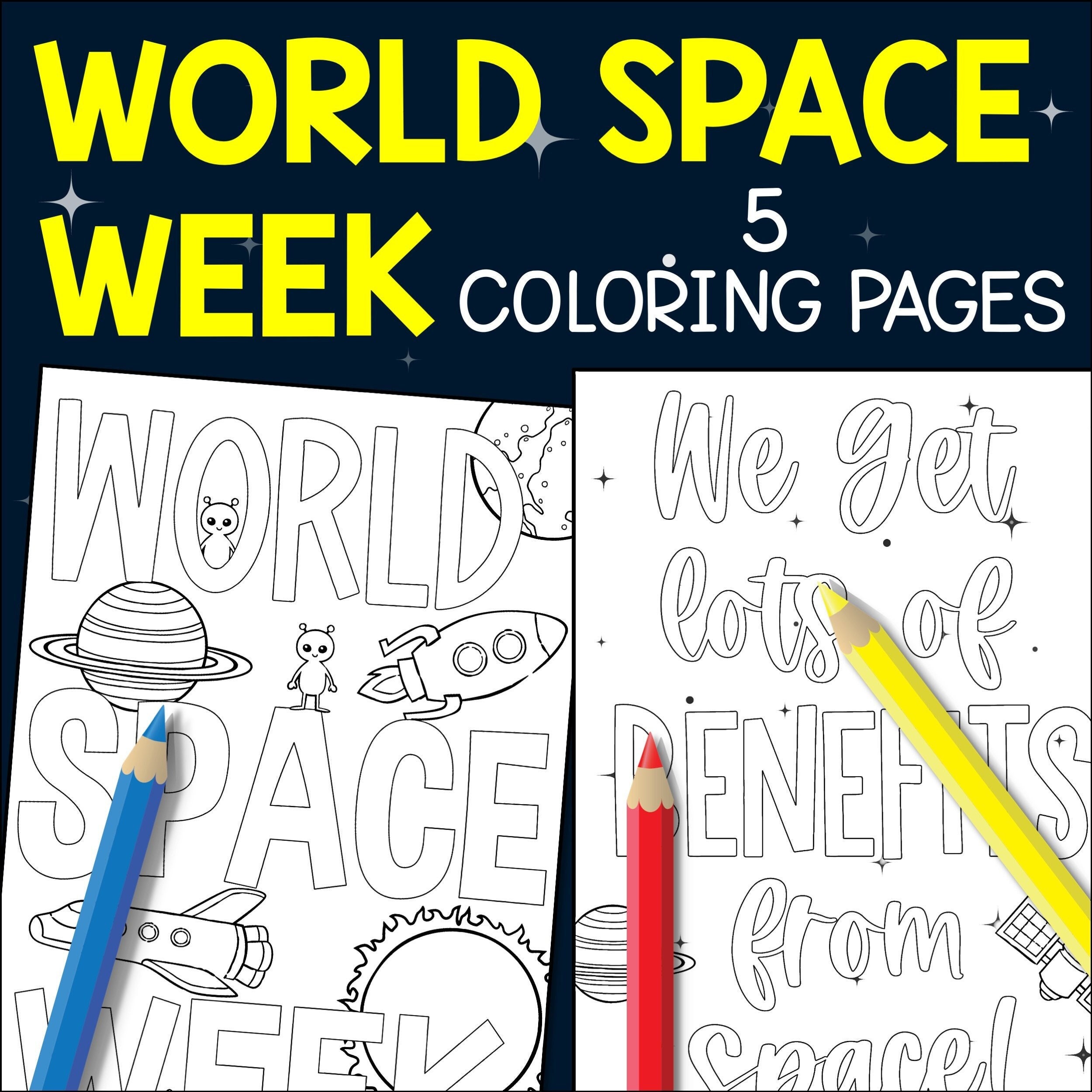 World Space Week Coloring Pages, Printable Kids Activity, Educational ...