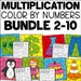 Multiplication Color by Number Worksheets for Math Fact Multiplication ...
