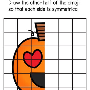 Symmetry Drawing Math Worksheets, Halloween Activities for Symmetry Art ...