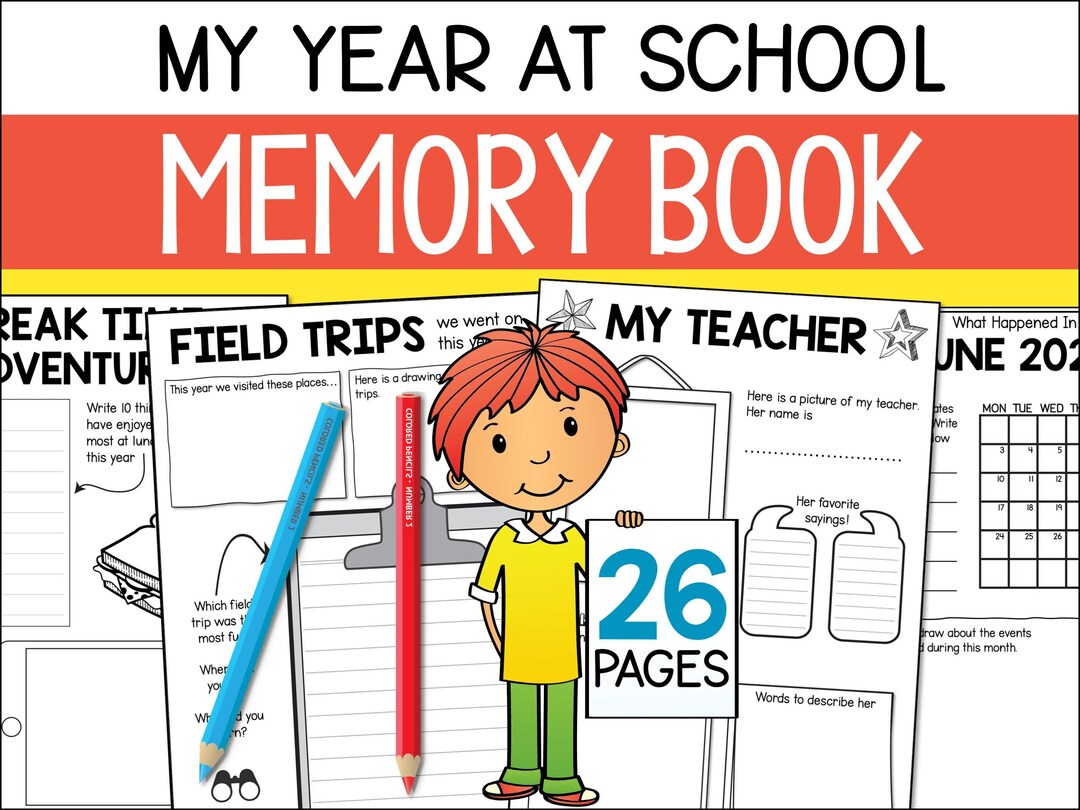 School Memory Book and School Yearbook, End of School Year Book of ...