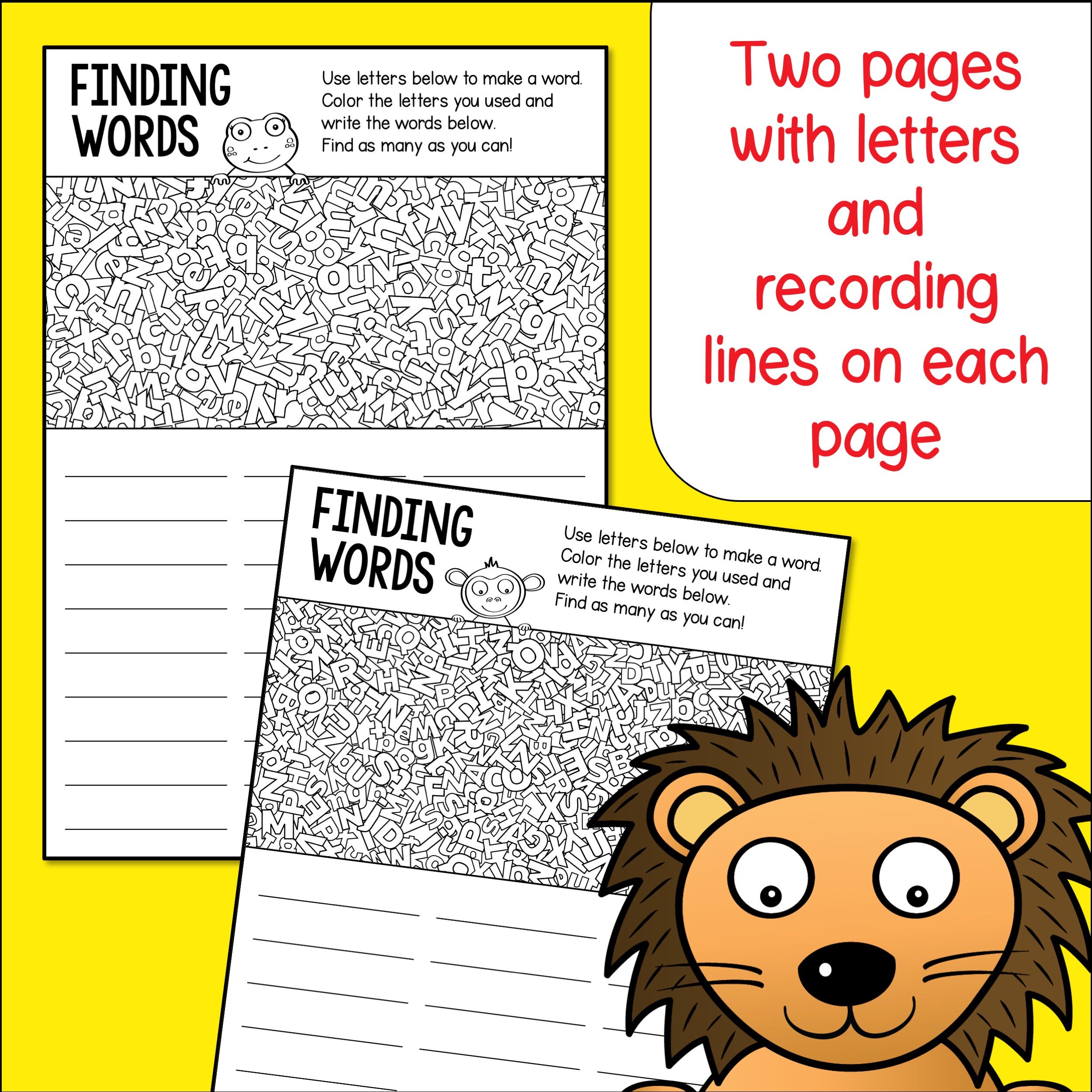 Word Building Activity Worksheets, Making Words and Spelling Activities ...