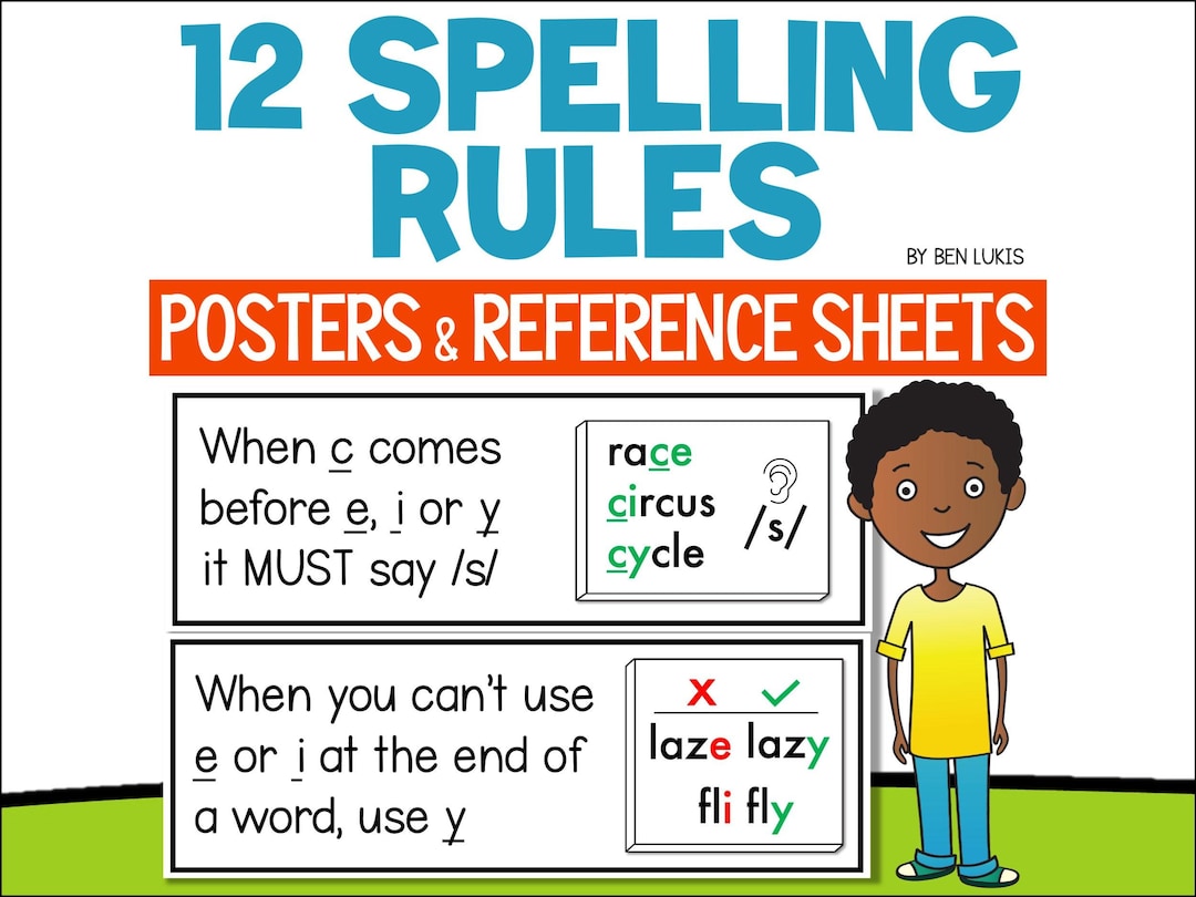 Spelling Practice Posters and Visuals, Spelling Rules for Kids ...