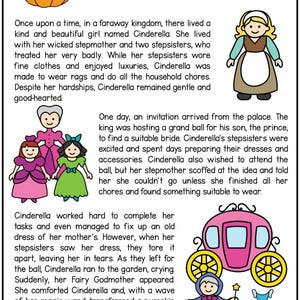Cinderella Reading Activity, Comprehension Questions, Word Search ...