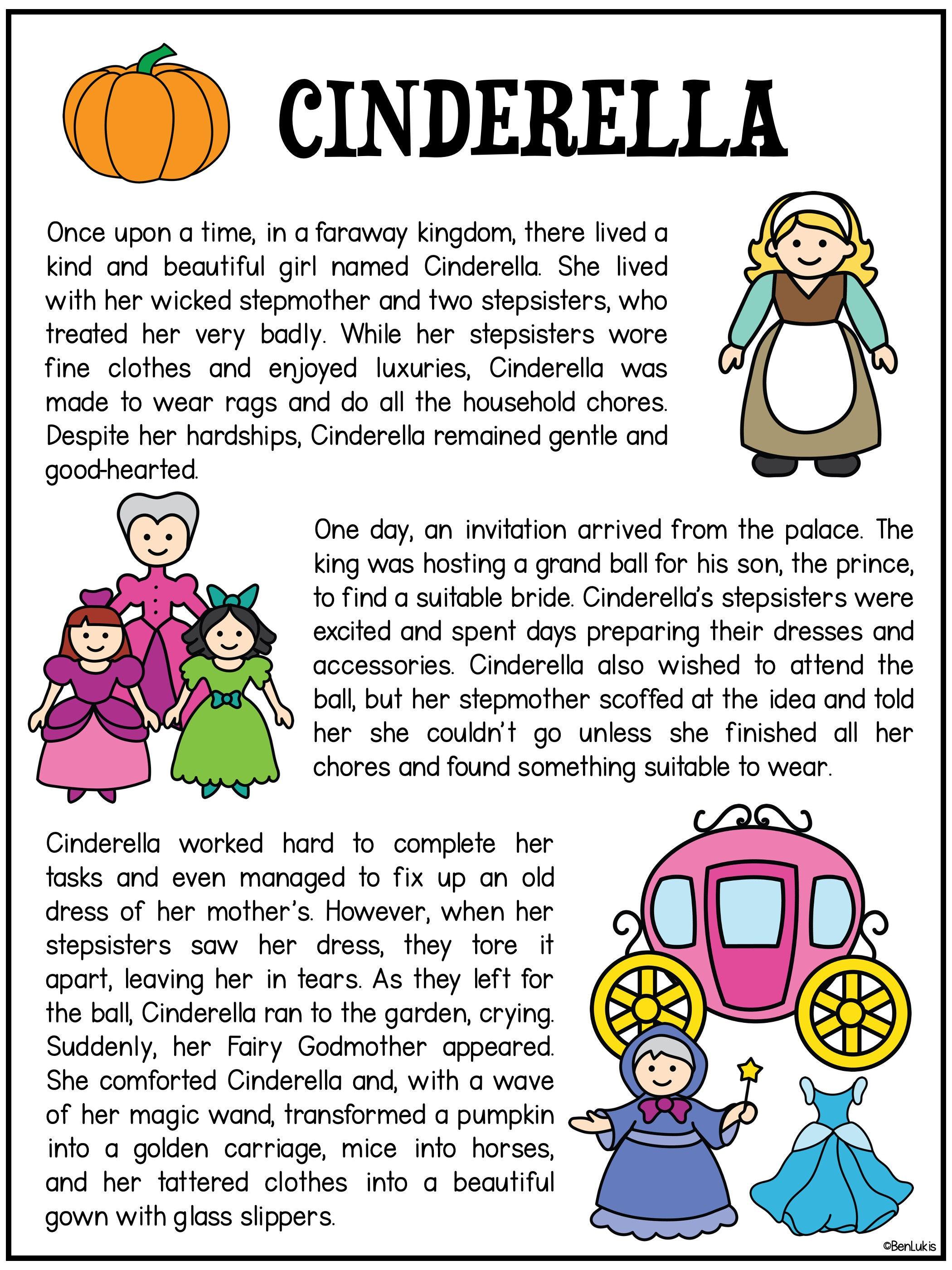 Cinderella Activity Pack, Reading Comprehension, Word Search (digital ...