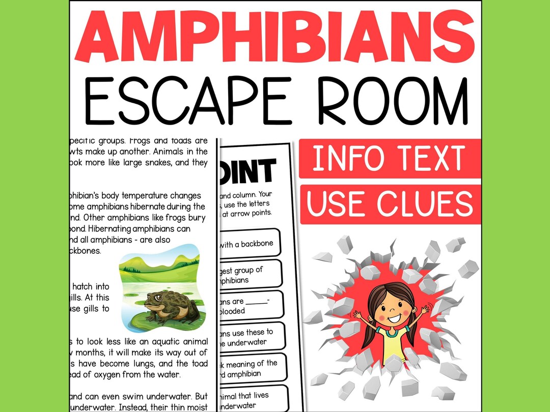 Educational Amphibians Escape Room Game, Printable Kids Activity ...