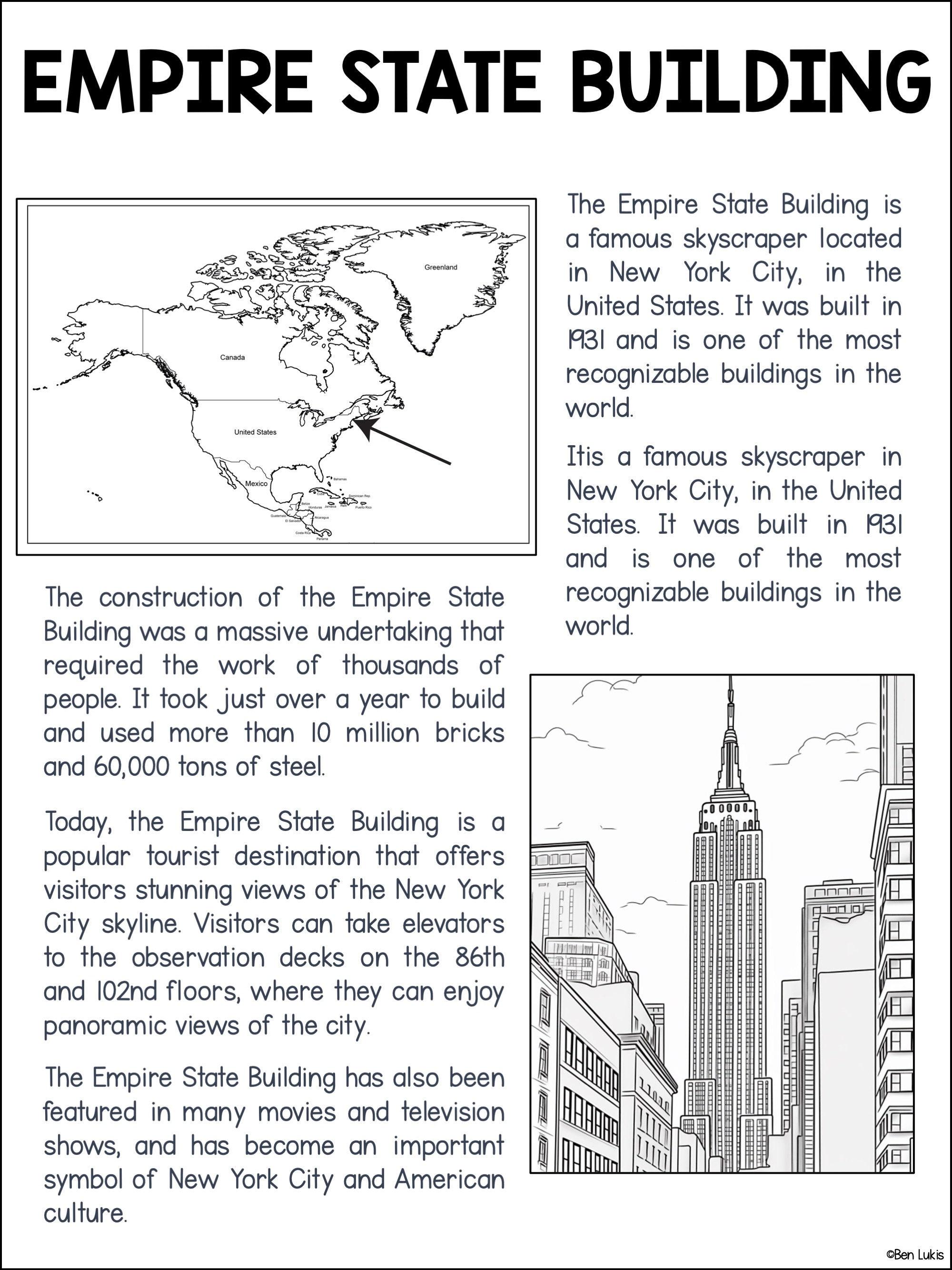 Landmarks of North America, Geography Facts Information & Coloring ...