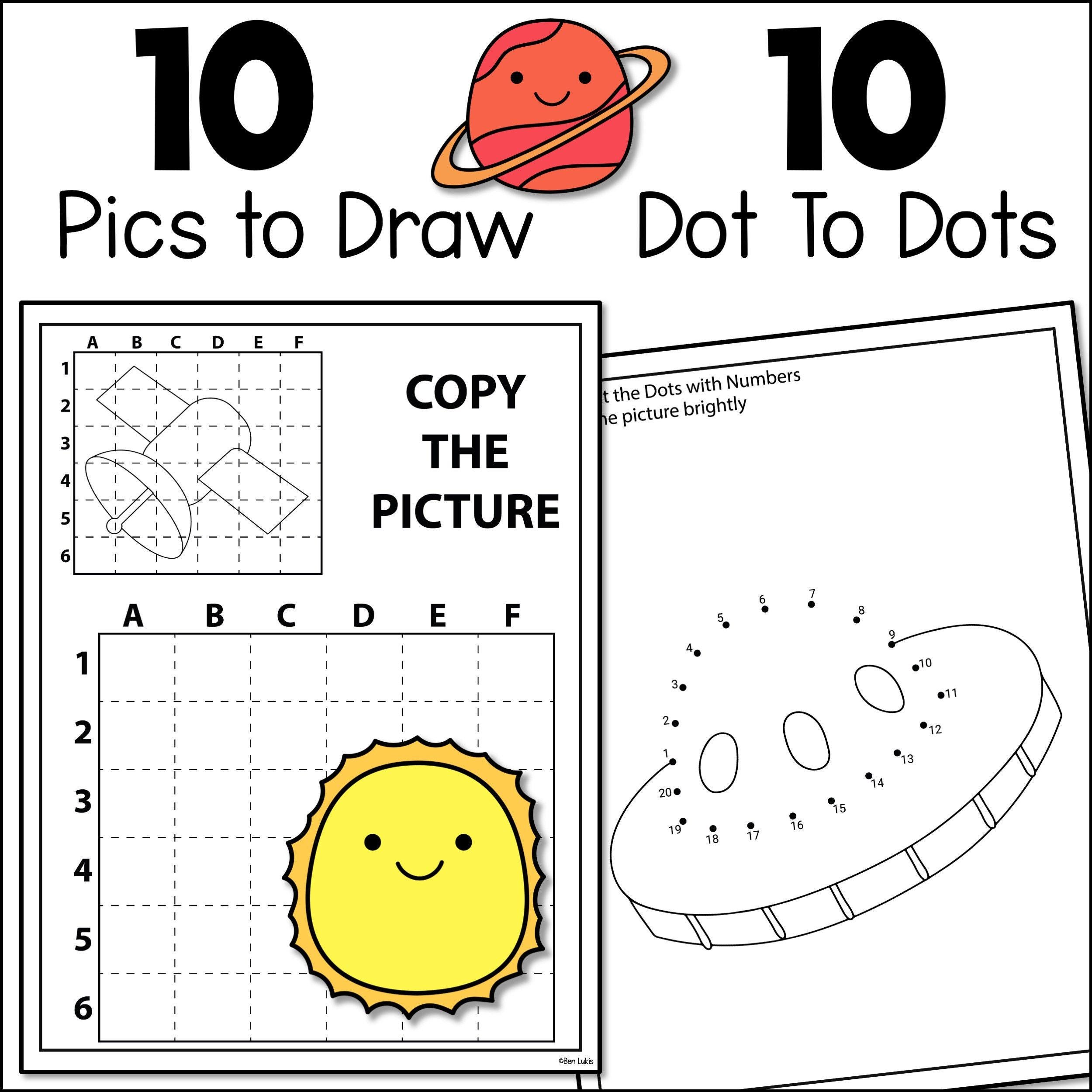 Space Activity Book for Kids, Mazes, Coloring, Drawing, Dot to Dot ...