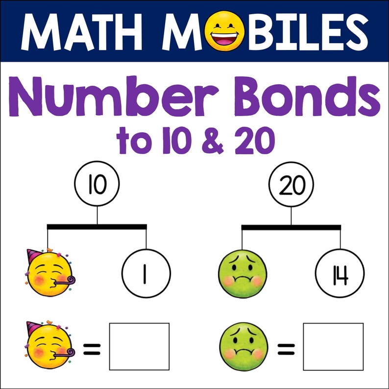 Number Bonds to 10 & 20 Worksheets Math Facts and Early - Etsy