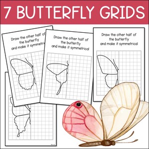 Symmetry Drawing of Butterflies, Art and Math Worksheets, Butterfly ...