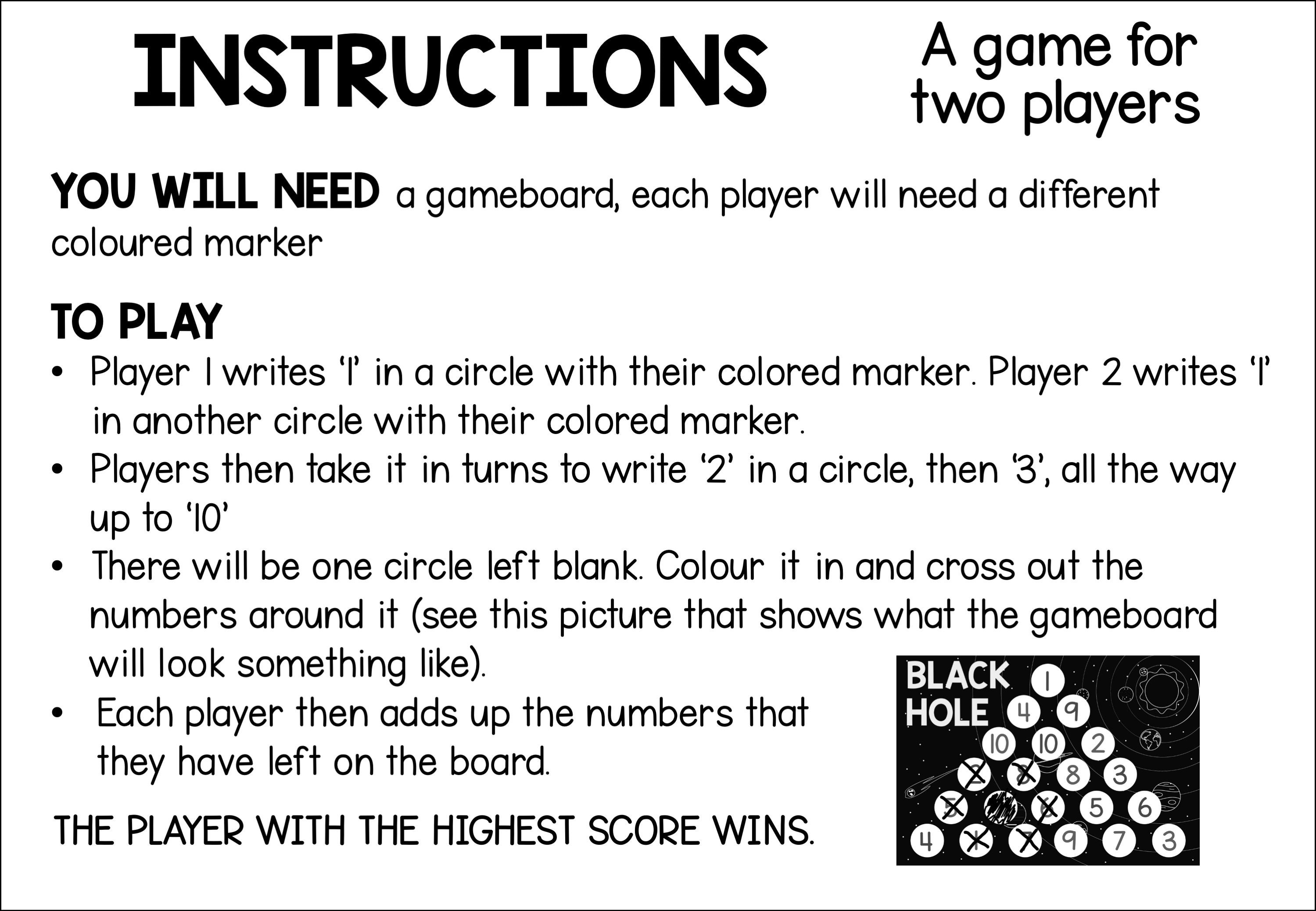 Addition Math Game, Printable PDF Math Game of Strategy and Addition ...