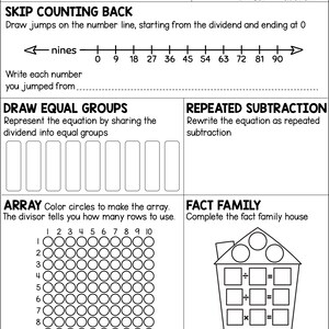 Divide by 9 Practice Math Worksheets, Division Equation of the Day ...