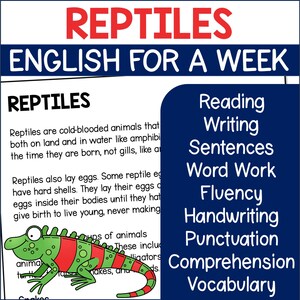 Reptile Literacy Activities for a Week About a Reptiles Information ...