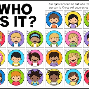 Guess Who Game Sheets, Kids Party Game, Fun Puzzles for Road Trips and ...