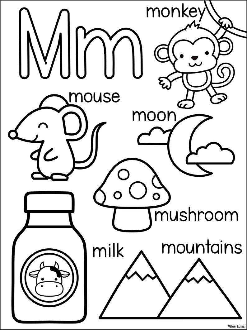 Printable Alphabet Coloring Pages for Kids, ABC Learning Activity ...