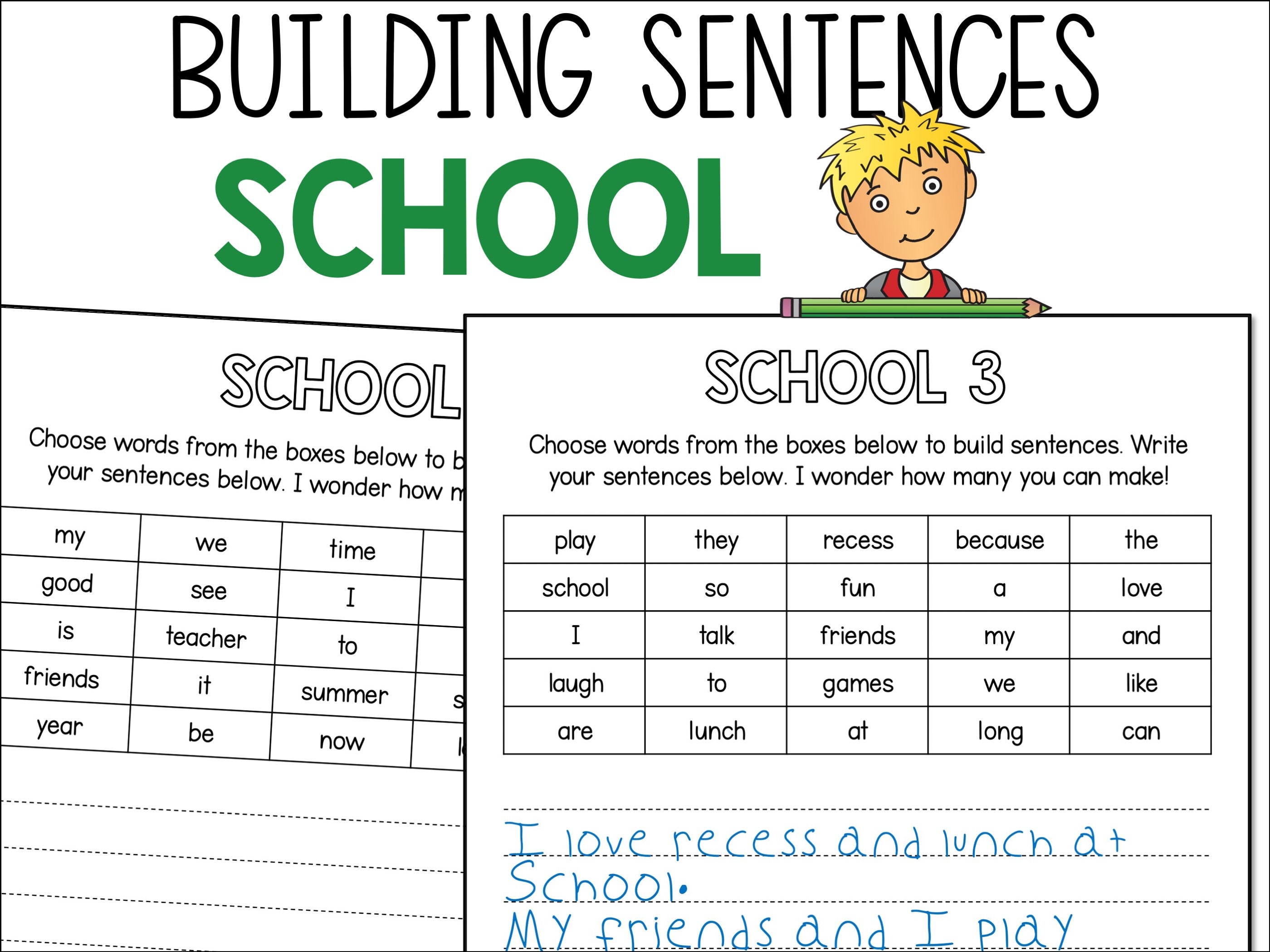 Building Sentences With Sentence Writing Prompts, Writing Sentences ...