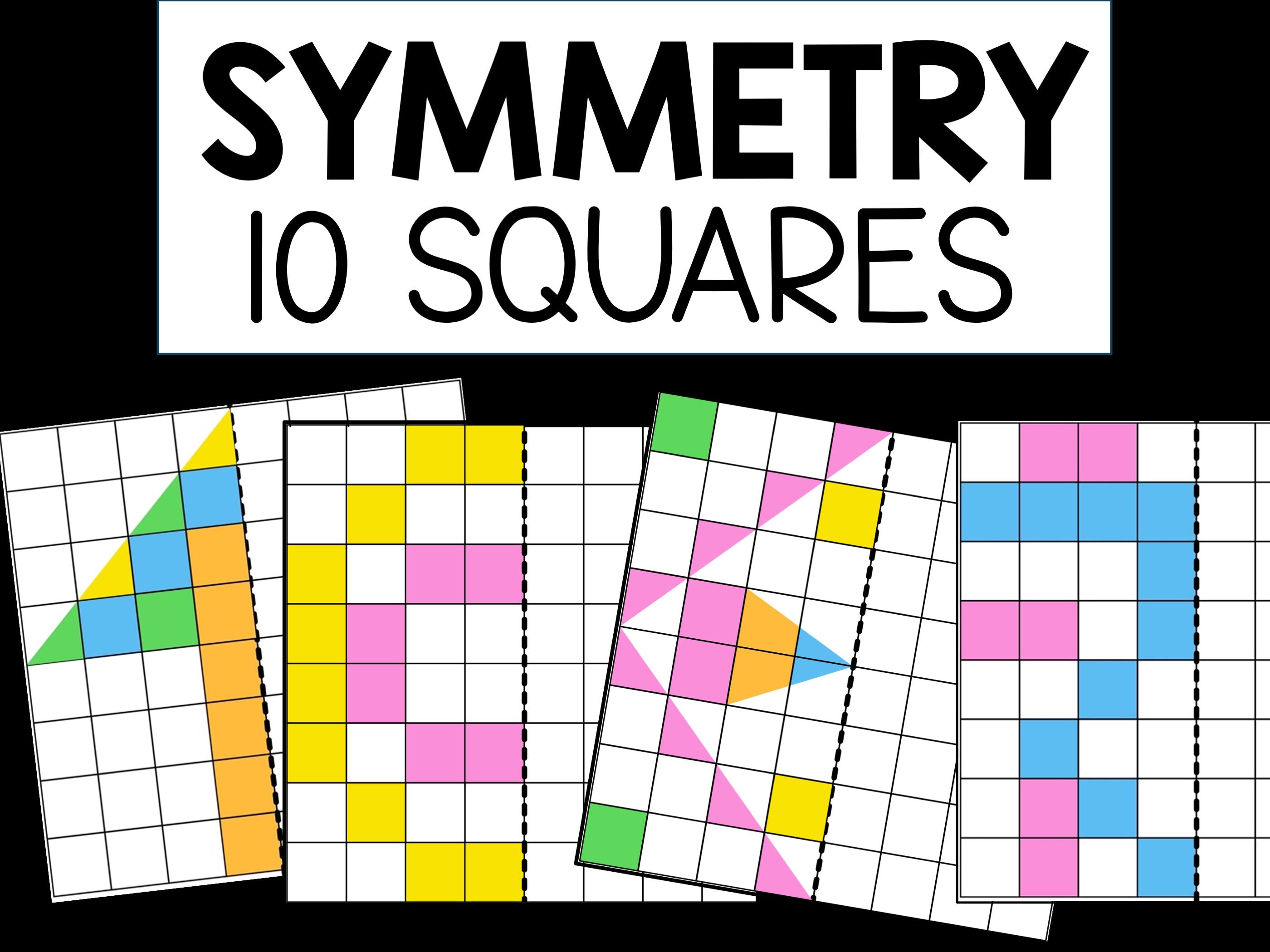Symmetry Art and Math Worksheets, 10 Patterns to Copy and Draw ...
