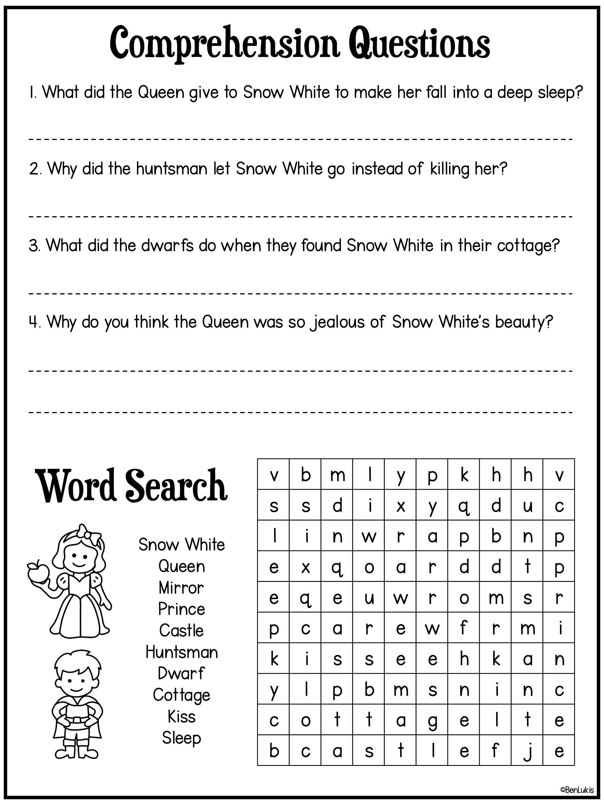 Snow White Worksheets