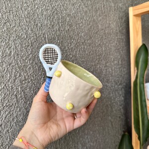 Tennis Racket and Tennis Balls Handmade Ceramic Mug, Handmade Ceramic ...