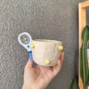 Tennis Racket and Tennis Balls Handmade Ceramic Mug, Handmade Ceramic ...