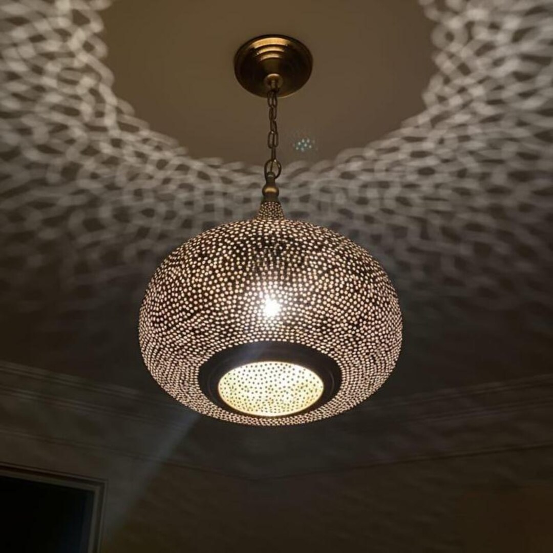 Moroccan Brass Pendant Light, Pendant Light, Brass Pendant Light ...
