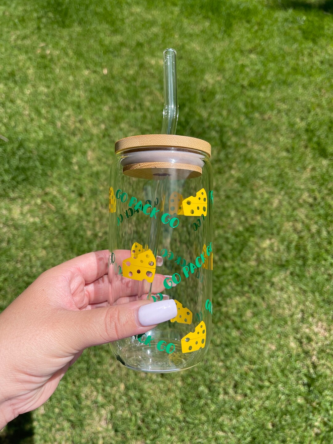 Go Pack Go Cheesehead Glass Cup - Etsy